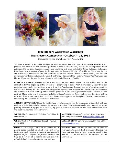 Janet Rogers Watercolor Workshop3 - Manchester Art Association