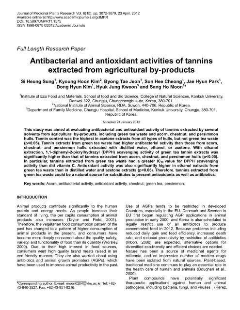 Antibacterial and antioxidant activities of tannins extracted from ...