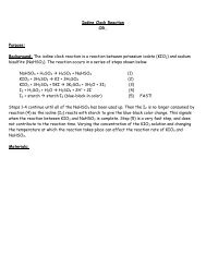EXPERIMENT 13: THE IODINE CLOCK REACTION