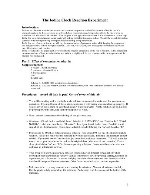The Iodine Clock Reaction Experiment.pdf - sentinelchem
