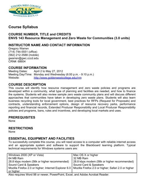 Course Syllabus