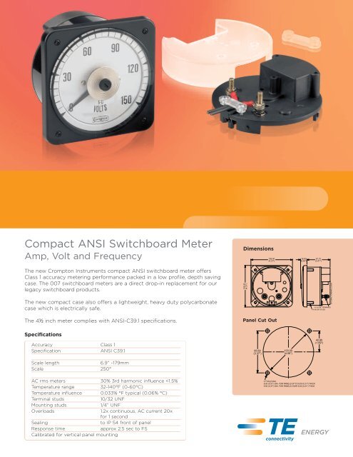 Compact ANSI Switchboard Meter - Crompton Instruments