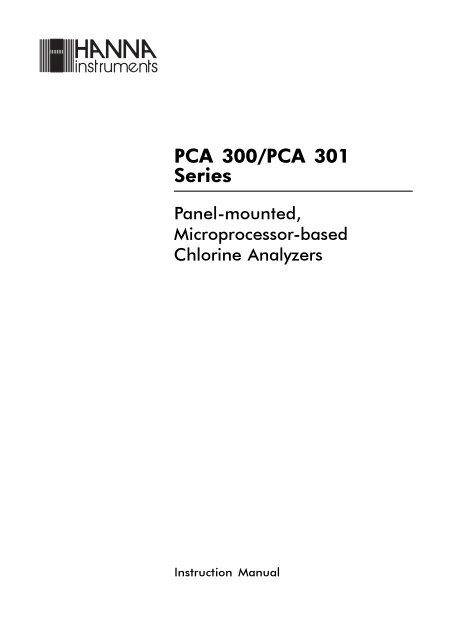 PCA 300/PCA 301 Series - HANNA instruments