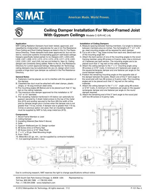 Application MAT Ceiling R