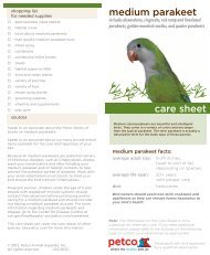 parakeet (budgie) care sheet - Petco