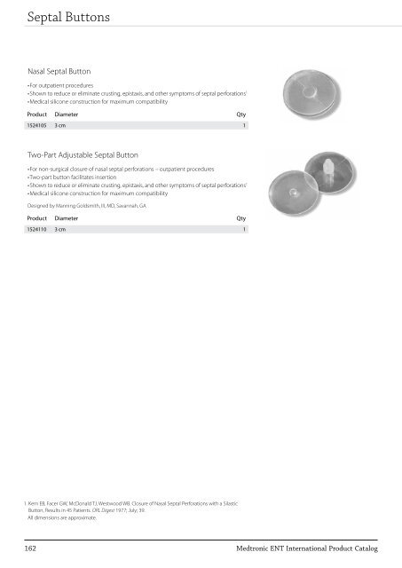 Septal Buttons Nasal Sept