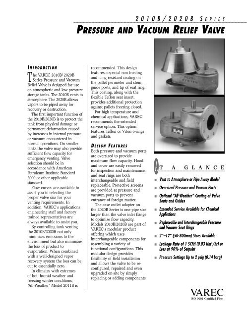 PRESSURE AND VACUUM RELIEF VALVE