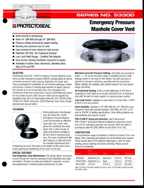 Emergency Pressure - Manhole Cover Vent - Quantum Supply Ltd.