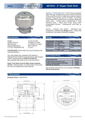 407 Super Tank Vent - Fort Vale