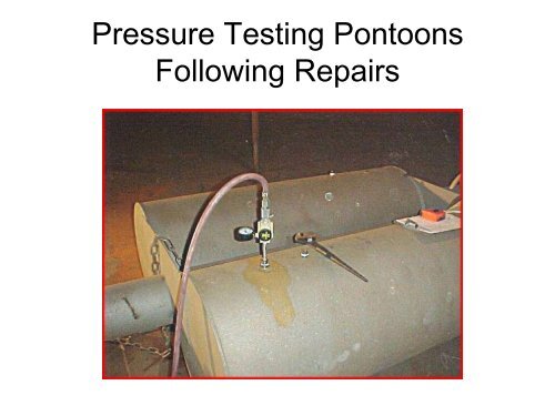 Pressure Testing Pontoons