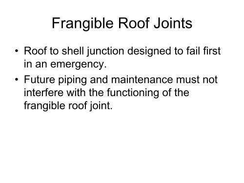 Frangible Roof Joints