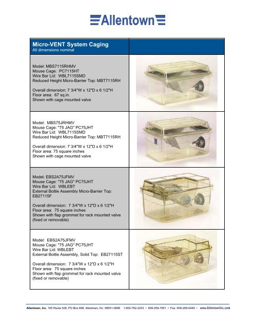 Micro-VENT System Caging - Allentown Inc.
