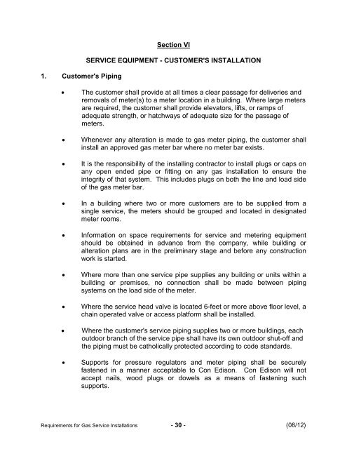 coned meter installation