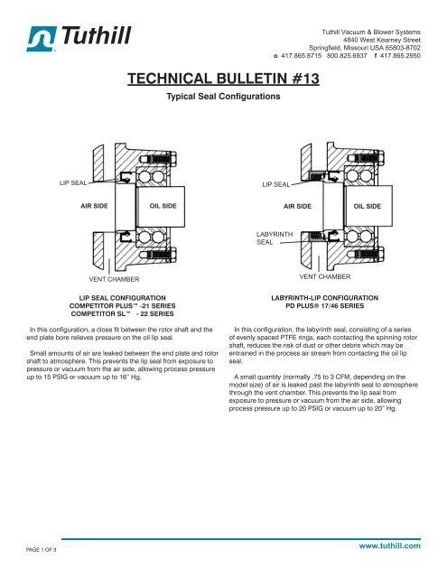 TECHNICAL BULLETIN #13 - Tuthill Vacuum & Blower