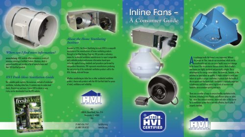 HVI Inline Fan Brochure - Home Ventilating Institute
