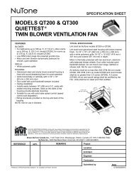 models qtrn090c, qtrn110c qtrn series quiet ventilation fan - Nutone