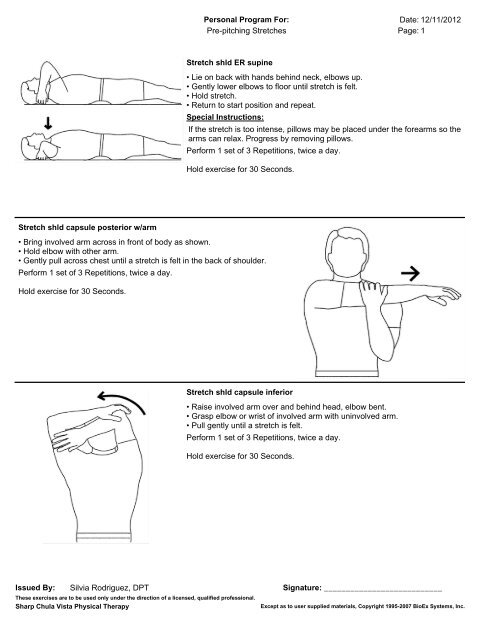 Lie on back with hands behind neck, elbows up. • Gently lower ...