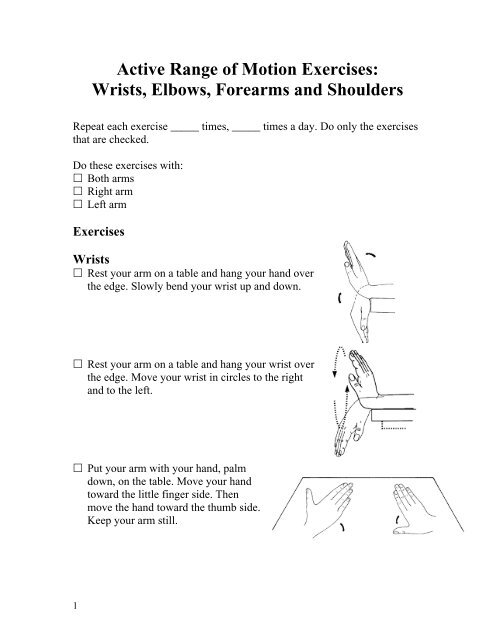 Hand Range Of Motion Exercises