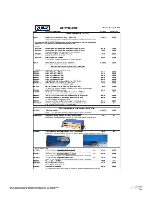 ATSI Price List - Athens Technical Specialists Inc.