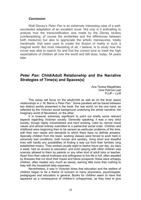 Peter Pan: Child/Adult Relationship and the Narrative Strategies of ...