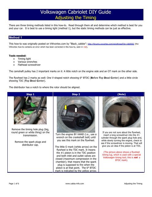 Volkswagen Cabriolet DIY Guide - Cabby Info