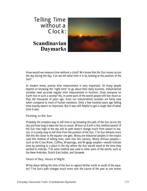 Telling Time without a Clock: Scandinavian Daymarks