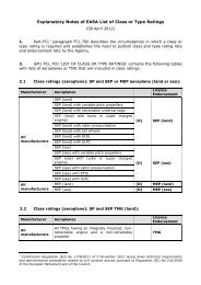 EASA LIST OF CLASS OR TYPE RATINGS AEROPLANES