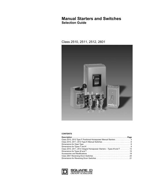 Manual Starters and Switches Selection Guide - Schneider Electric