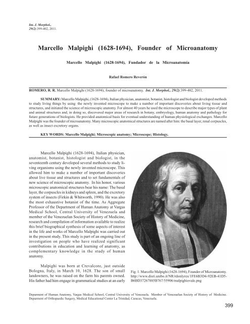 Marcello Malpighi (1628-1694), Founder of Microanatomy - SciELO
