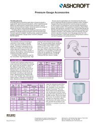 Ashcroft 1279 Duragauge Pressure Gauge data sheet - DFS Gauges
