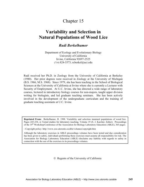 Chapter 15 Variability and Selection in Natural Populations of Wood ...
