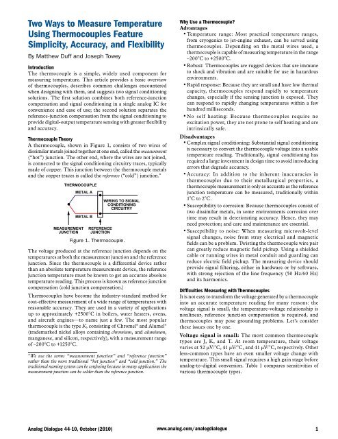 Two Ways to Measure Temperature Using ... - Analog Devices