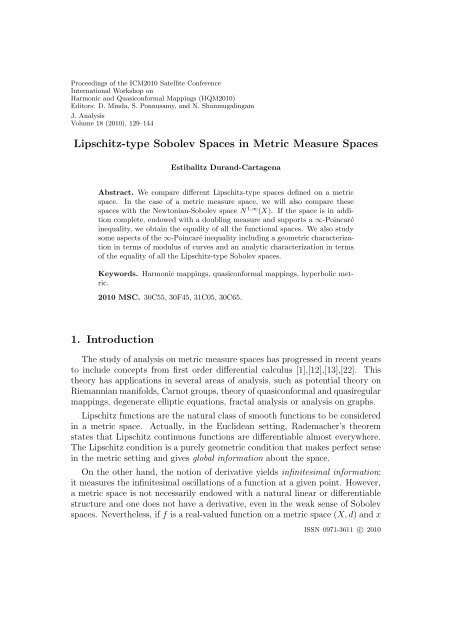 Lipschitz Type Sobolev Spaces In Metric Measure Spaces 1