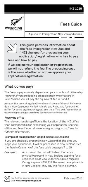 Fees Guide (INZ 1028) PDF - Immigration New Zealand
