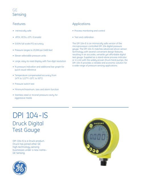 GE Druck DPI 104 IS Pressure Gauge Data GE Measurement ge-druck-dpi-104-is-pressure-gauge-data-ge-measurement