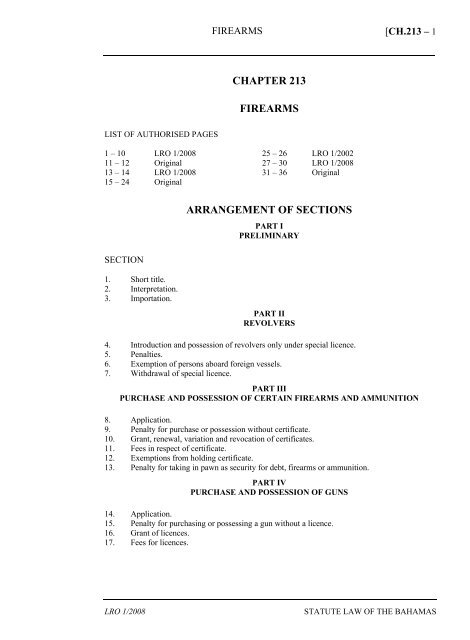 Firearms Act - The Bahamas Laws On-Line
