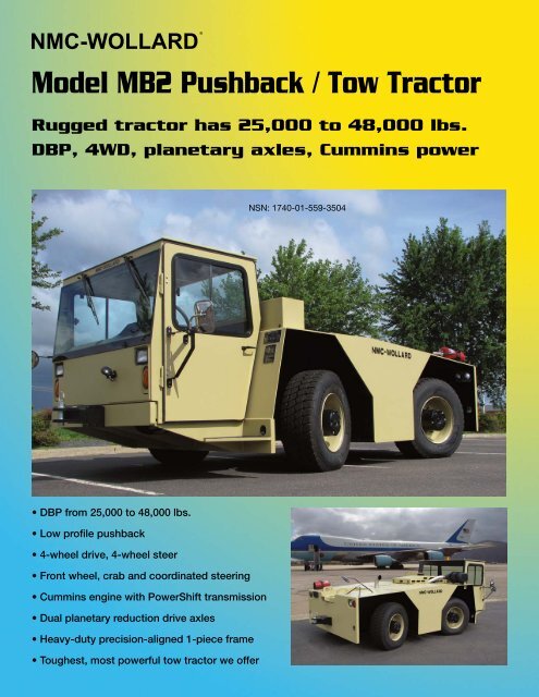 Model MB2 Pushback / Tow Tractor - NMC-WOLLARD, Inc.