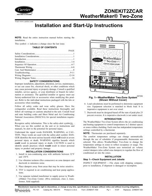 ZONEKIT2ZCAR WeatherMaker® Two-Zone - Guest Home Page ...