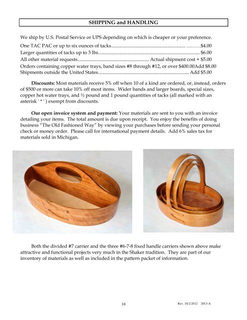 SHIPPING and HANDLING We