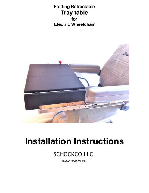 Installation Instructions - WHEELCHAIR TRAY TABLE