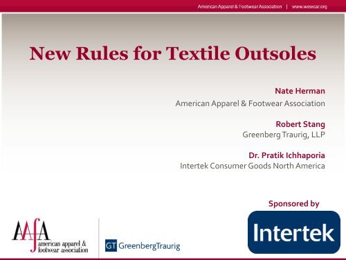 New Rules for Textile Outsoles - American Apparel & Footwear ...