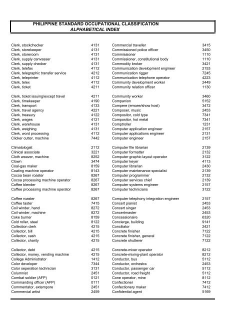 PHILIPPINE STANDARD OCCUP