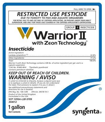 Insecticide RESTRICTED USE PESTICIDE KEEP ... - Greenbook.net