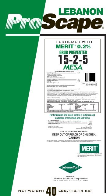 Label - Lebanon Turf Products