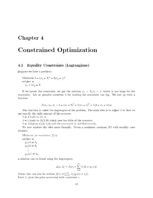 Constrained Optimization