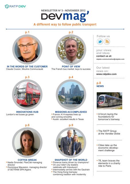 newsletter n°3 - november 2012 - RATP Dev