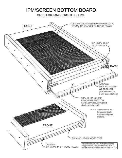 IPM/Screen Bottom Board - Beesource.com