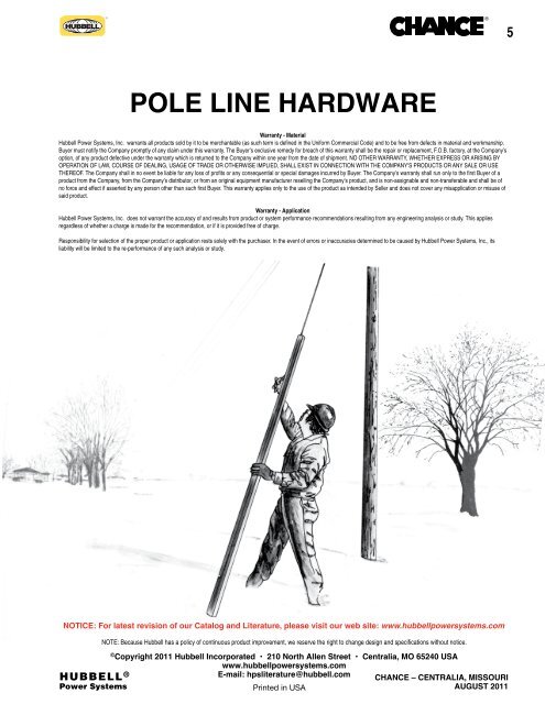 POLE LINE HARDWARE - Hubbell Power Systems