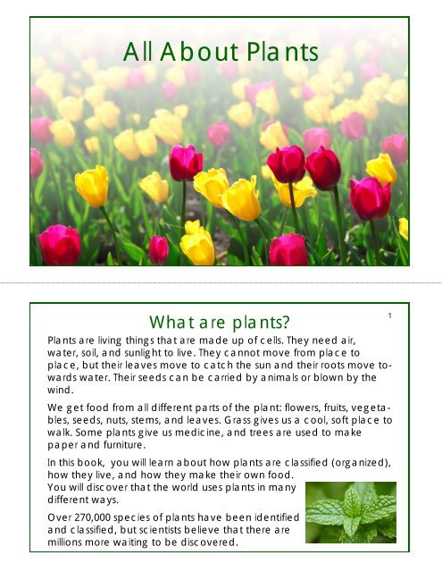 All About Plants Printable Book - Montessori for Everyone
