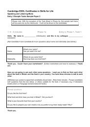 Ascentis Anglia ESOL International Examinations Ascentis Entry ...